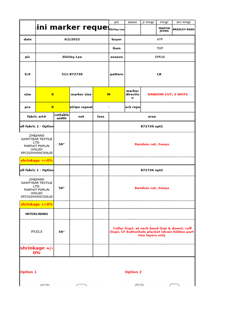 MINI MARKER REQUEST - 511-870951 Fit - (8.27.2025) | PDF | Textiles ...