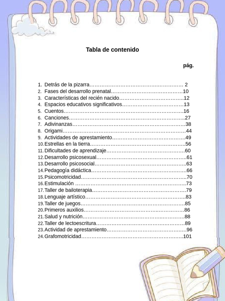 Tabla de Contenido | PDF