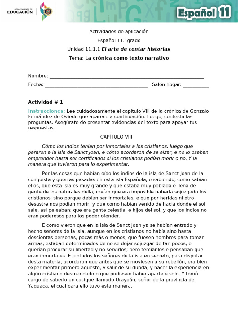 Espanol 11.u1.s1 Actividadesdeaplicaciones1y2 | PDF