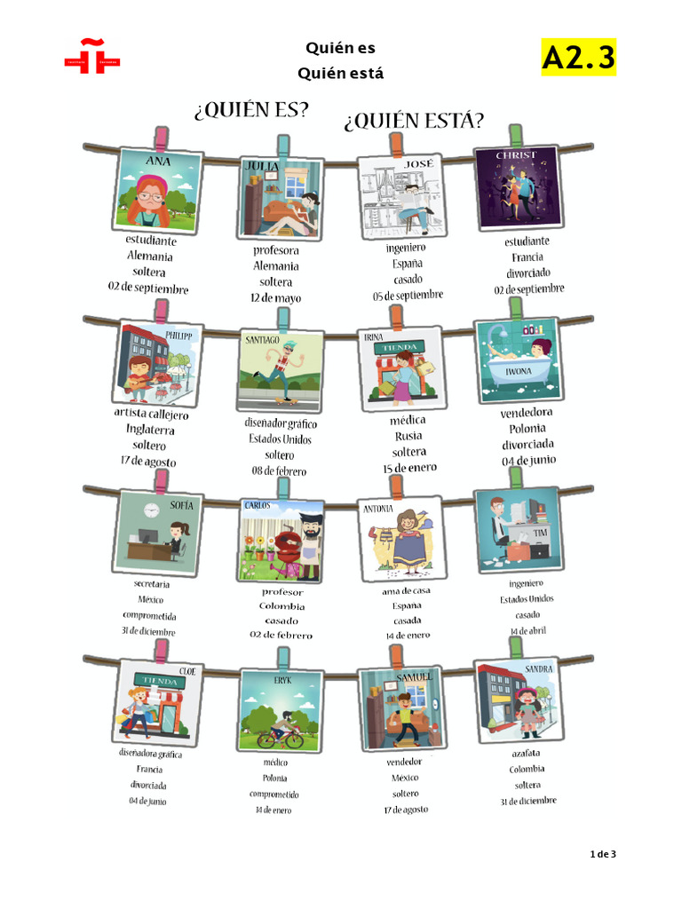 A2.3 Quién Es - Quién Está | PDF