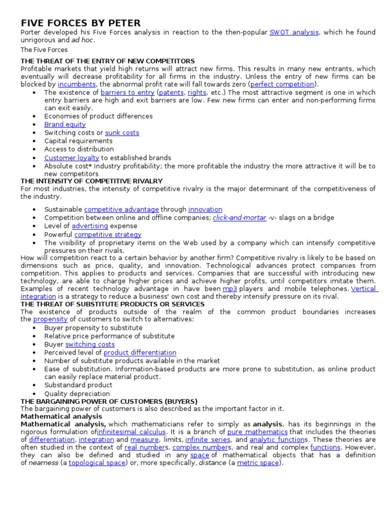 Understanding Porter's Five Forces Analysis | PDF | Mathematical ...