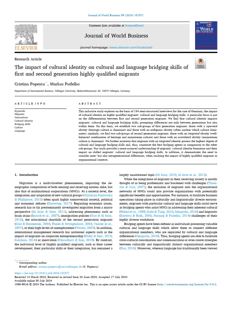 The Impact of Cultural Identity On Cultural and Language Bridging ...