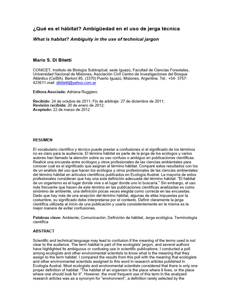 Que Es Un Habitat | PDF | Habitat | Entorno natural