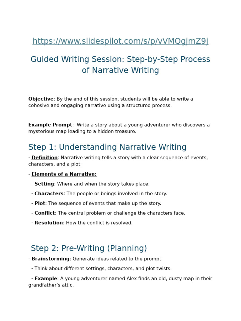 Narrative Writing Guide for Students | PDF | Narrative | Plot (Narrative)