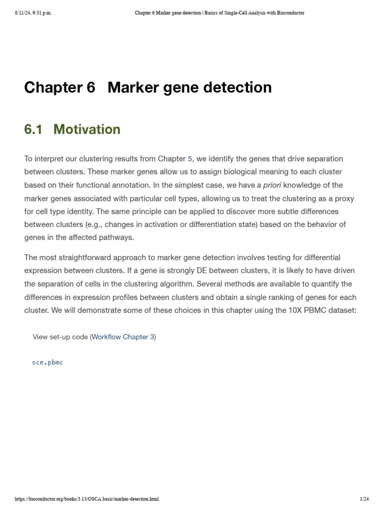 Marker Gene Detection in Clustering | PDF | Receiver Operating ...