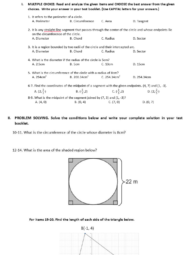 MATH 10 - QUIZ 1 | PDF