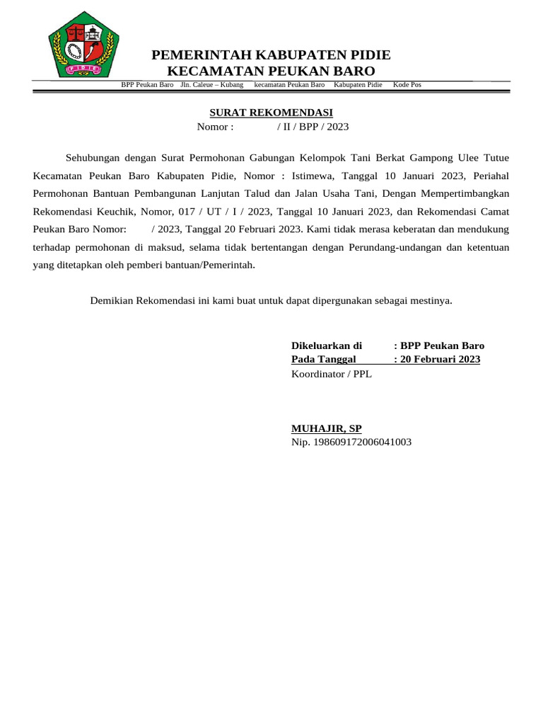 Rekomendasi BPP | PDF