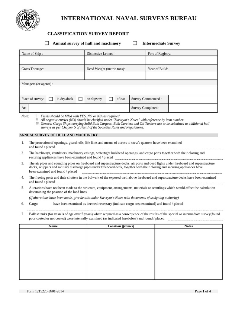Classification Survey Report 1215225 | PDF | Ships | Shipping
