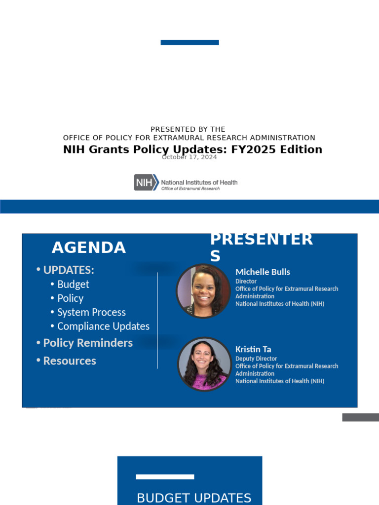 NIH Grants Policy Updates FY2025 | PDF | National Institutes Of Health ...