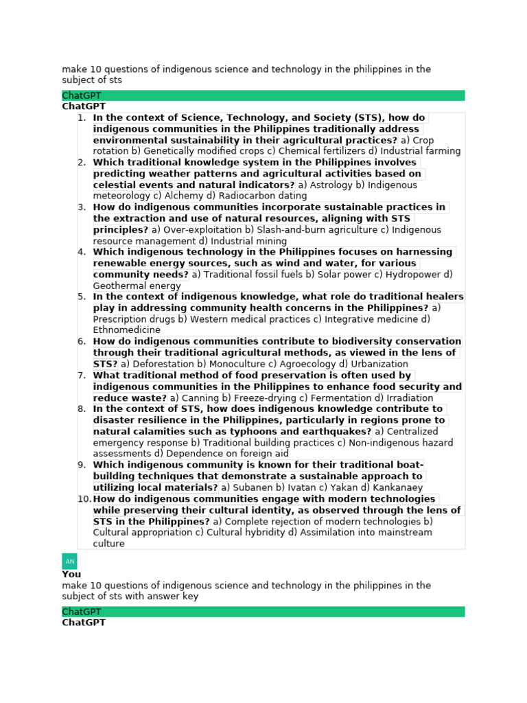 Indigenous Science & Technology in STS | PDF | Agriculture | Energy ...