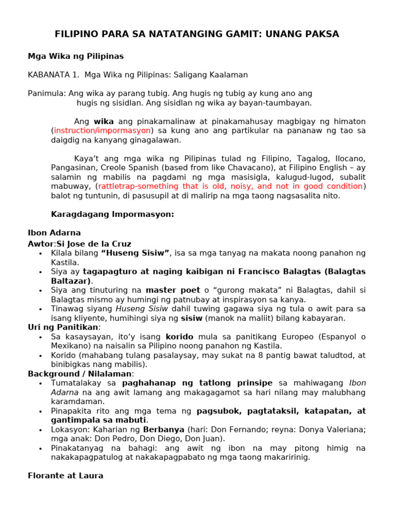 Filipino para Sa Natatanging Gamit Modyul 1 1 | PDF