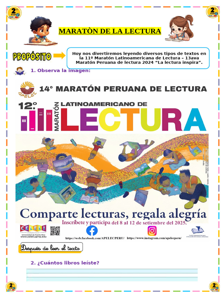 Maraton de La Lectura - Ficha | PDF