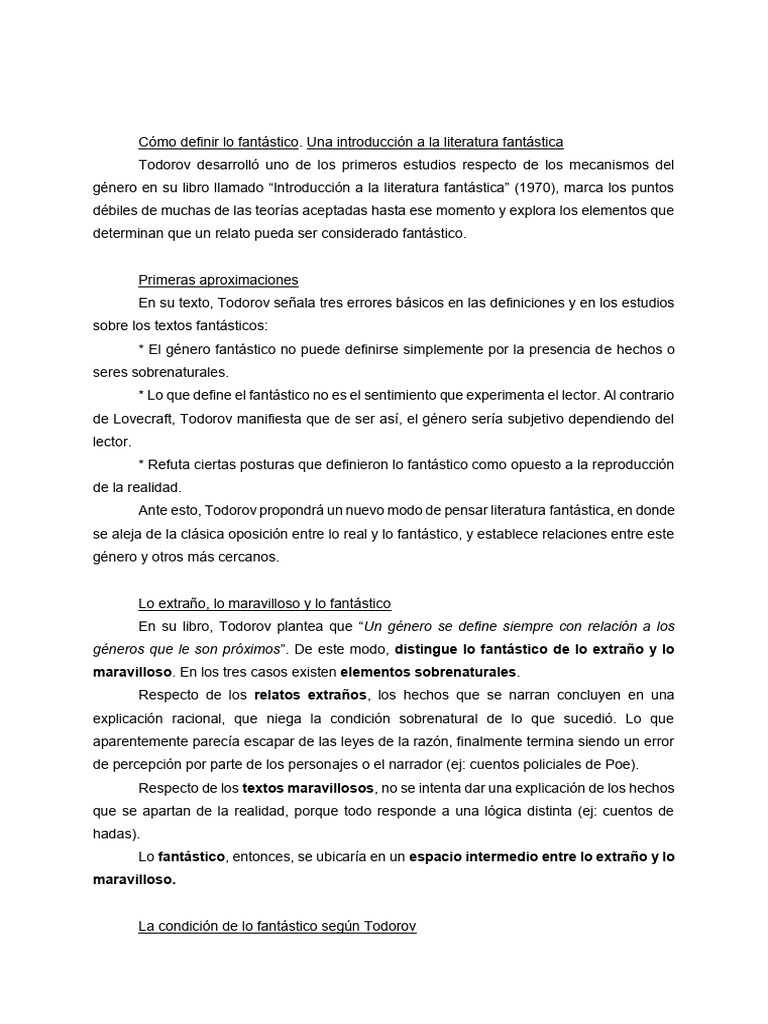 Lo Fantástico | PDF | Fantasía