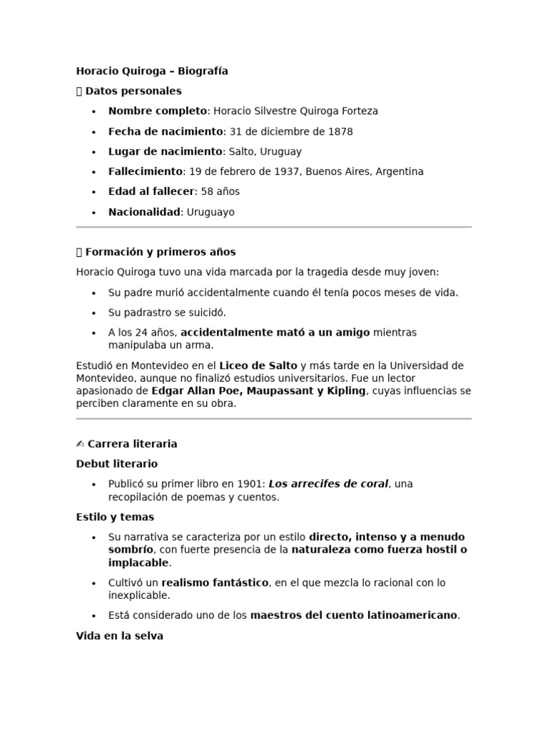 Horacio Quiroga | PDF