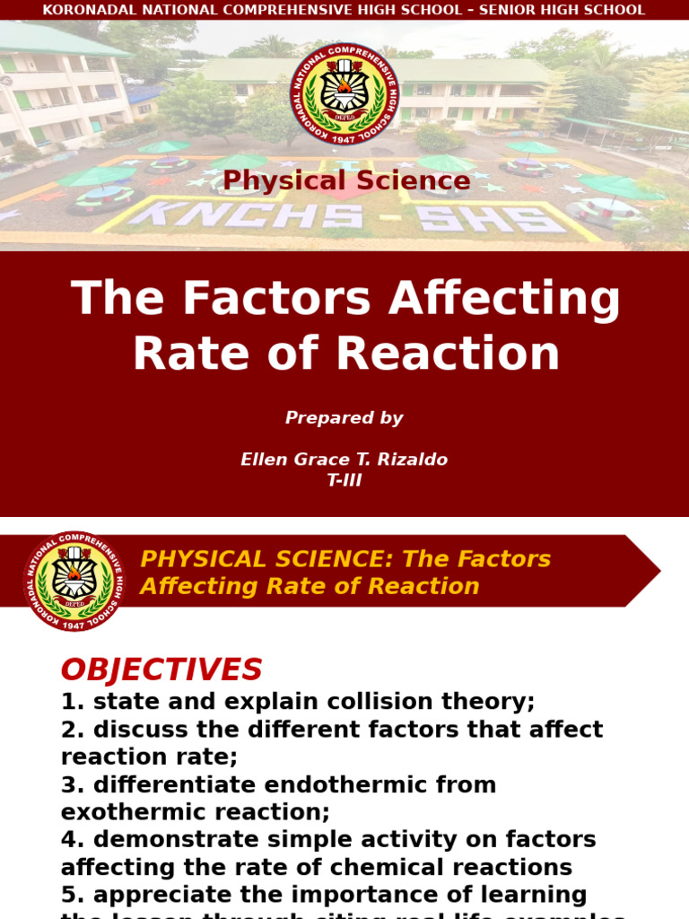 Factors Influencing Reaction Rates | PDF | Reaction Rate | Chemical ...