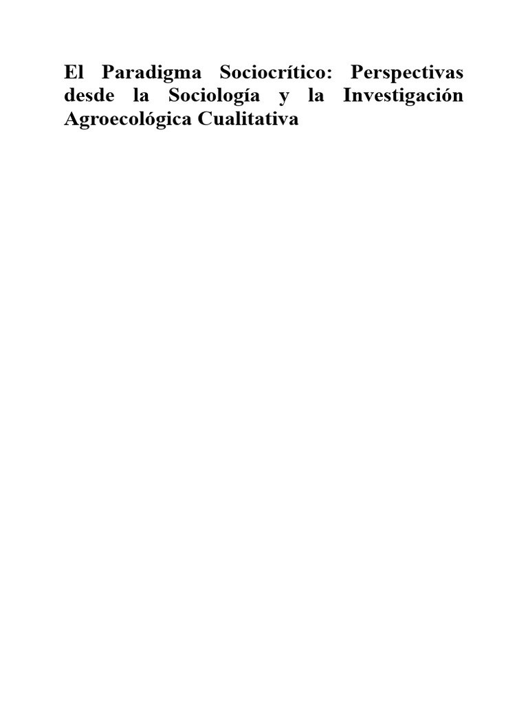 Paradigma Sociocrítico en Investigación Social | PDF | Conocimiento ...