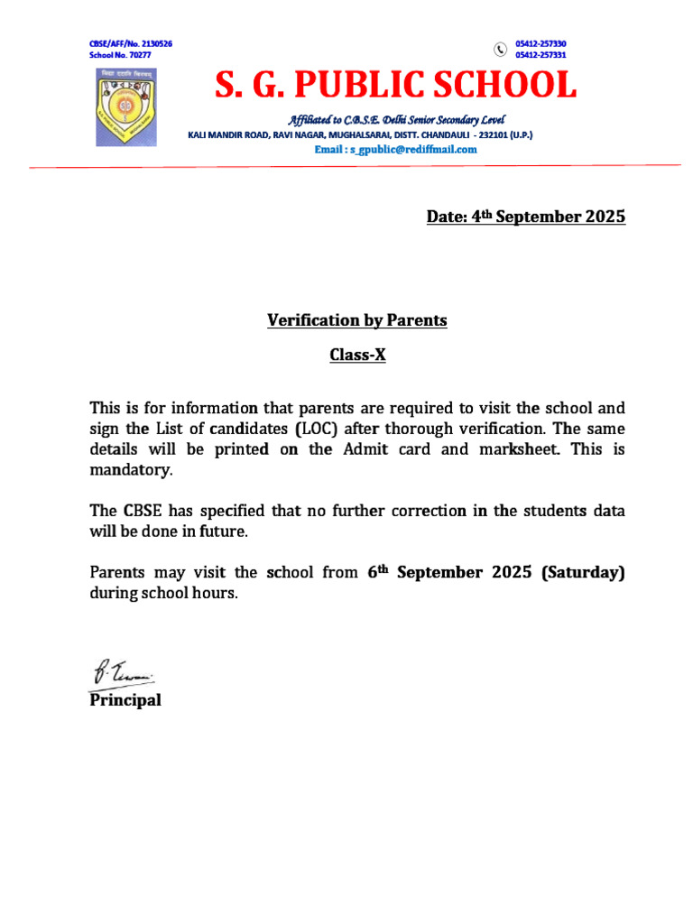 Verification by Parents | PDF