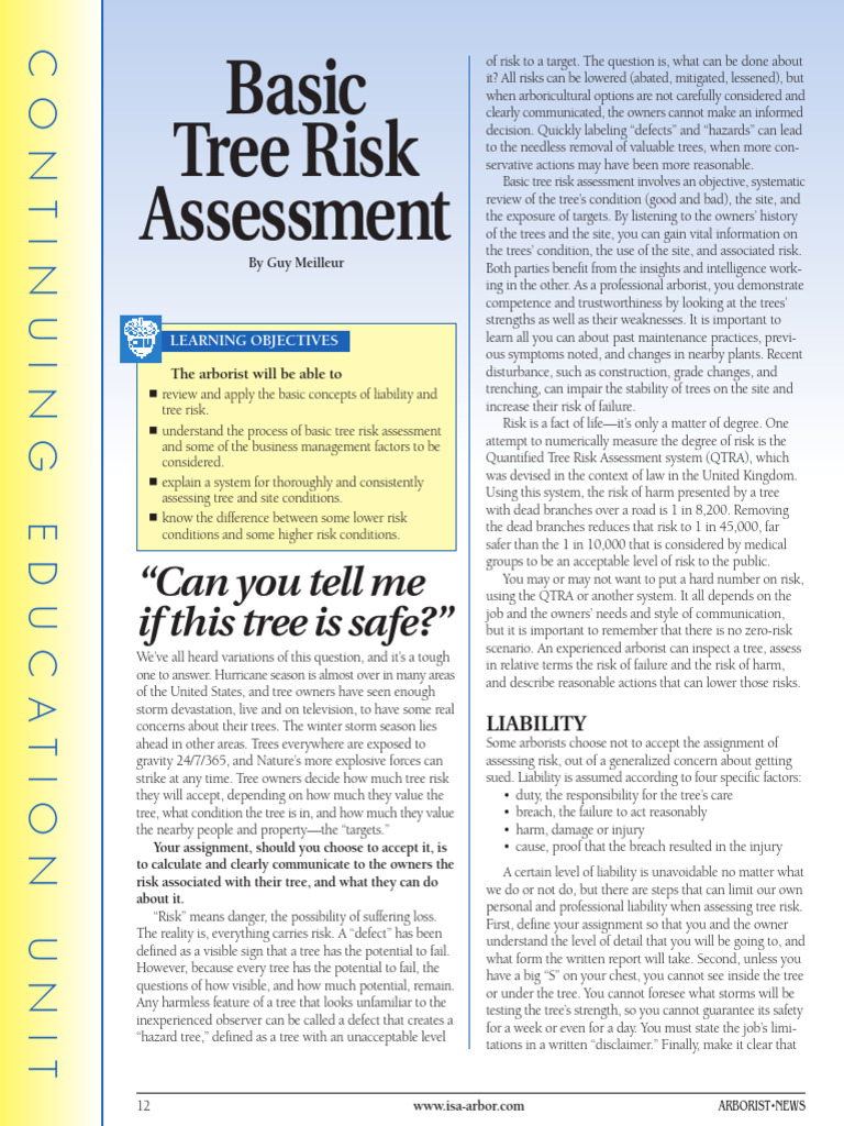 Basic Tree Risk Assessment Guide | PDF | Wood | Trees