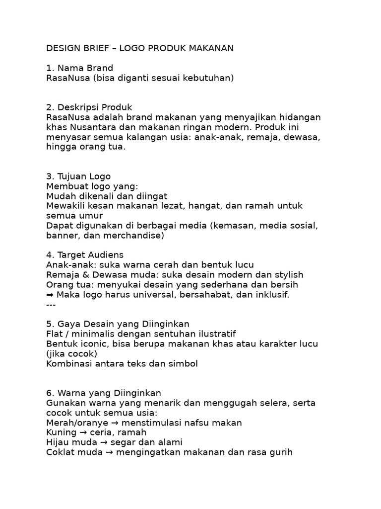 Design Brief - Sederhana | PDF