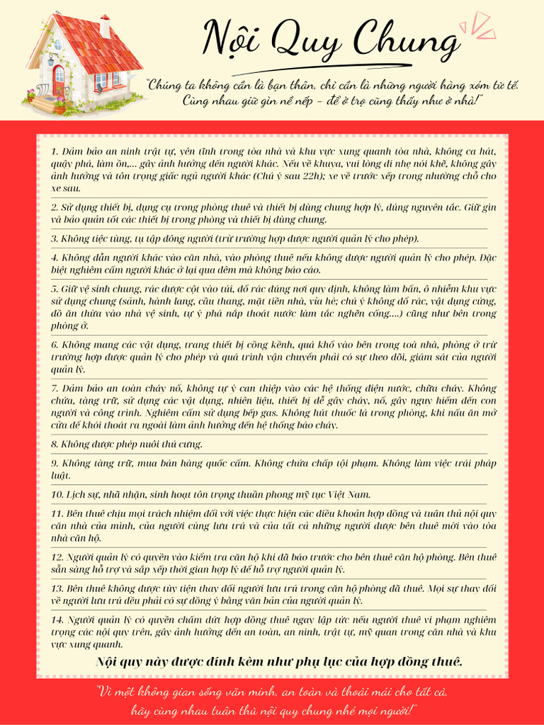 Pink Illustration Home Rules Poster | PDF