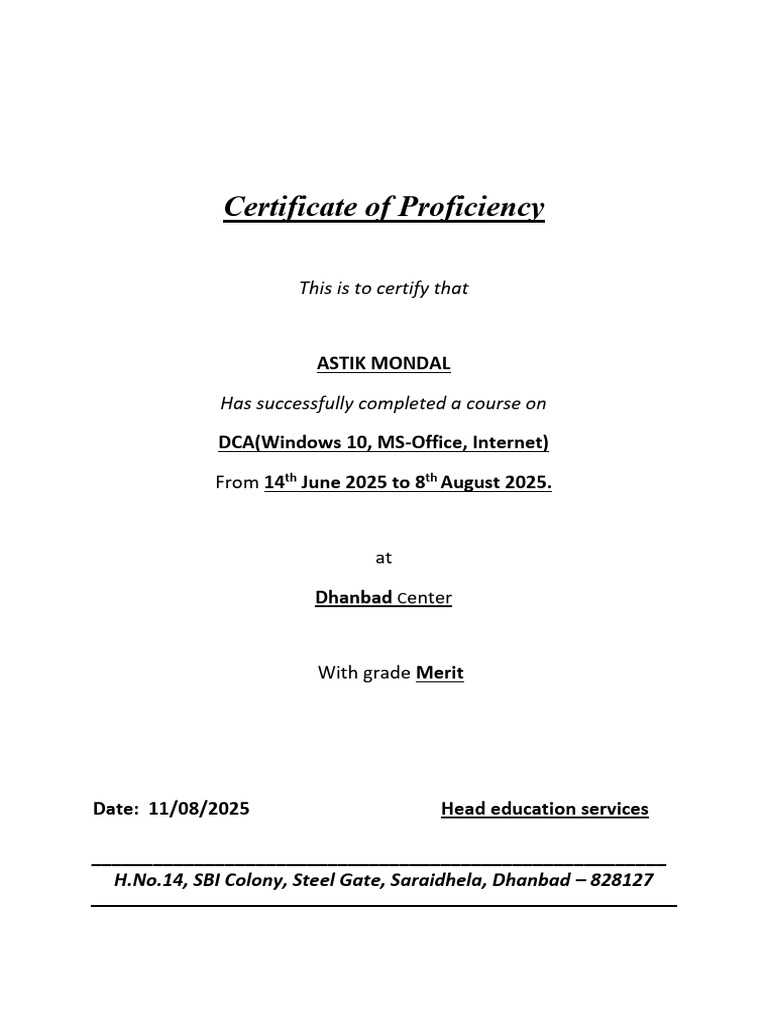 Astik Mondal Dca | PDF