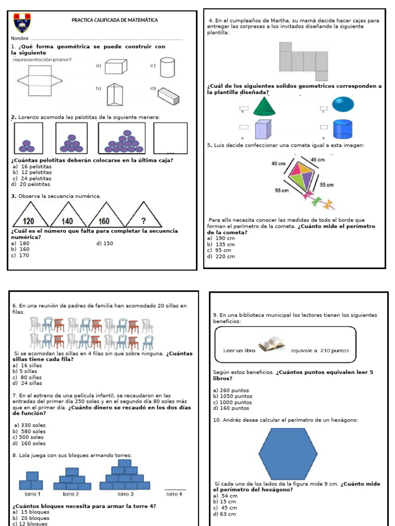 Practica de Matematica | PDF