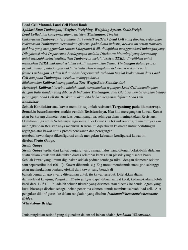 Load Cell Manual | PDF