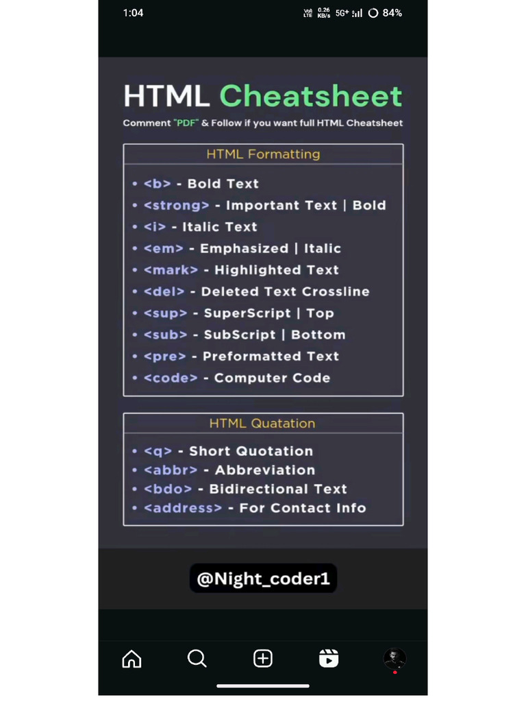 All HTML Tags Imp | PDF