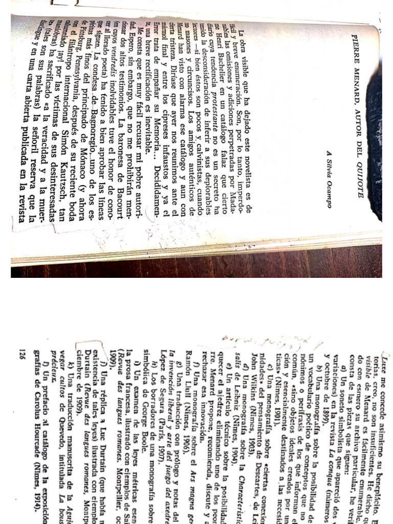 Pierre Menard, Autor Del Quijote. Jorge Luis Borges | PDF