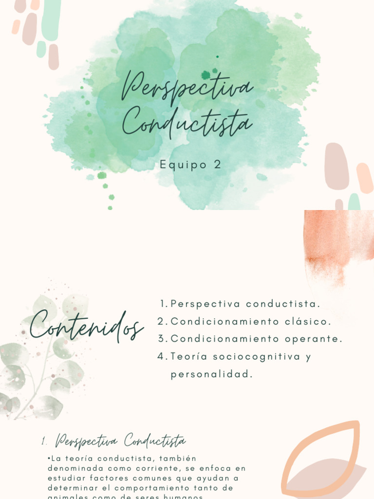 Teoría Conductista y Condicionamiento | PDF | Condicionamiento clásico ...