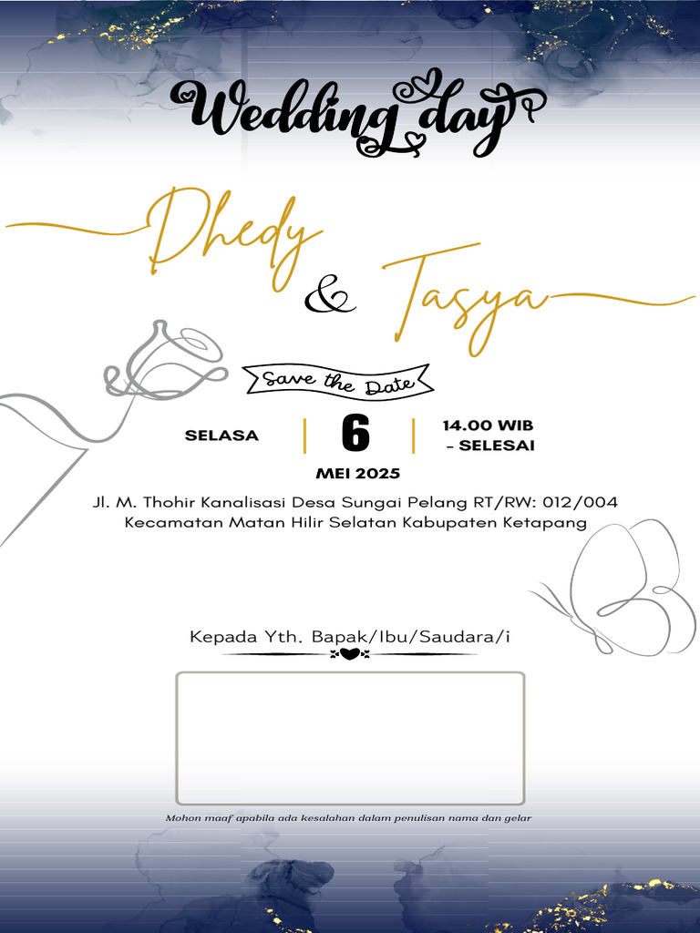 Undangan Ngunduh Mantu Dhedy & Tasya | PDF