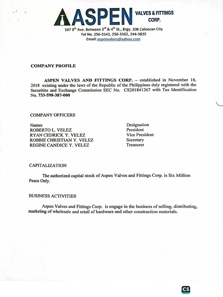 Company Profile - Aspen | PDF