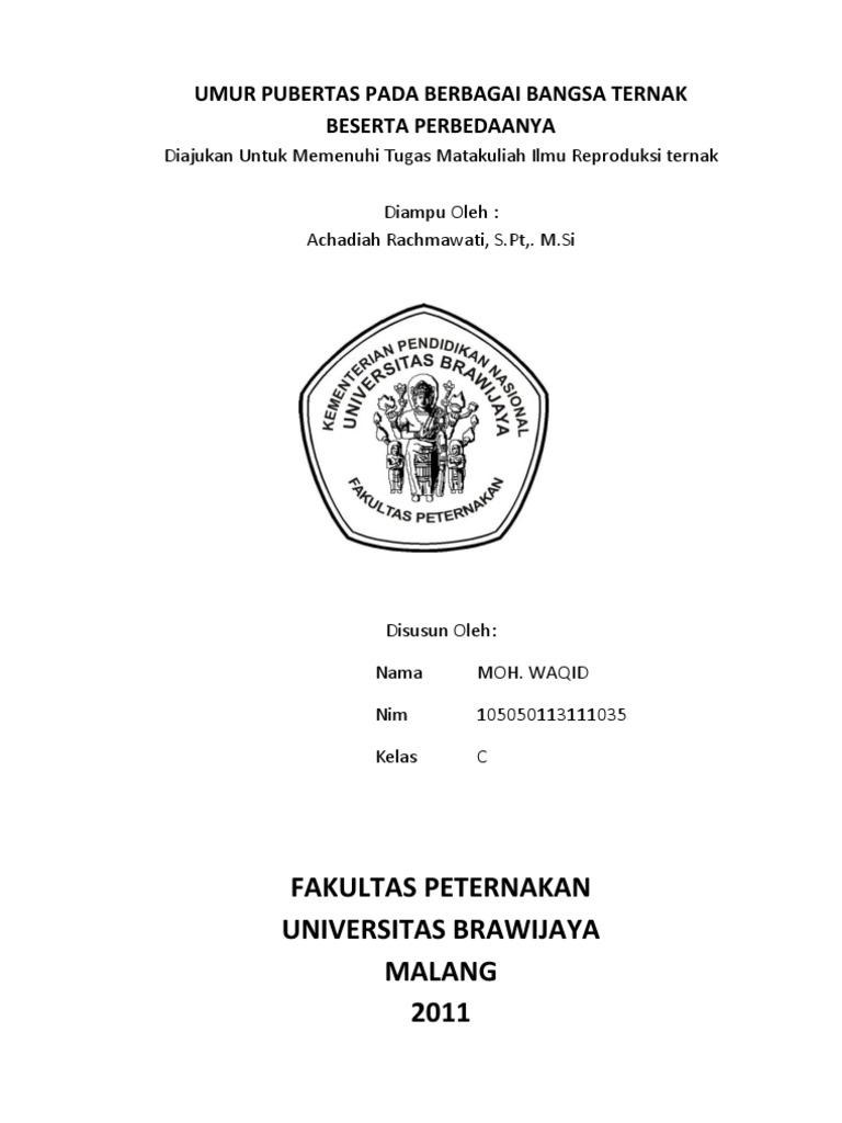 Pubertas Pada Sapi Dan Kambing | PDF | Pengembangan Diri | Sains & Matematika