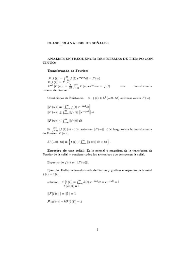 Clase19 Señales.26agosto | PDF | Análisis de Fourier | Objetos matemáticos