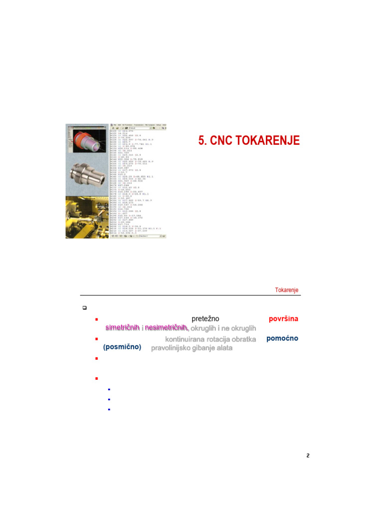 PPR Poglavlje 5 CNC Tokarenje | PDF