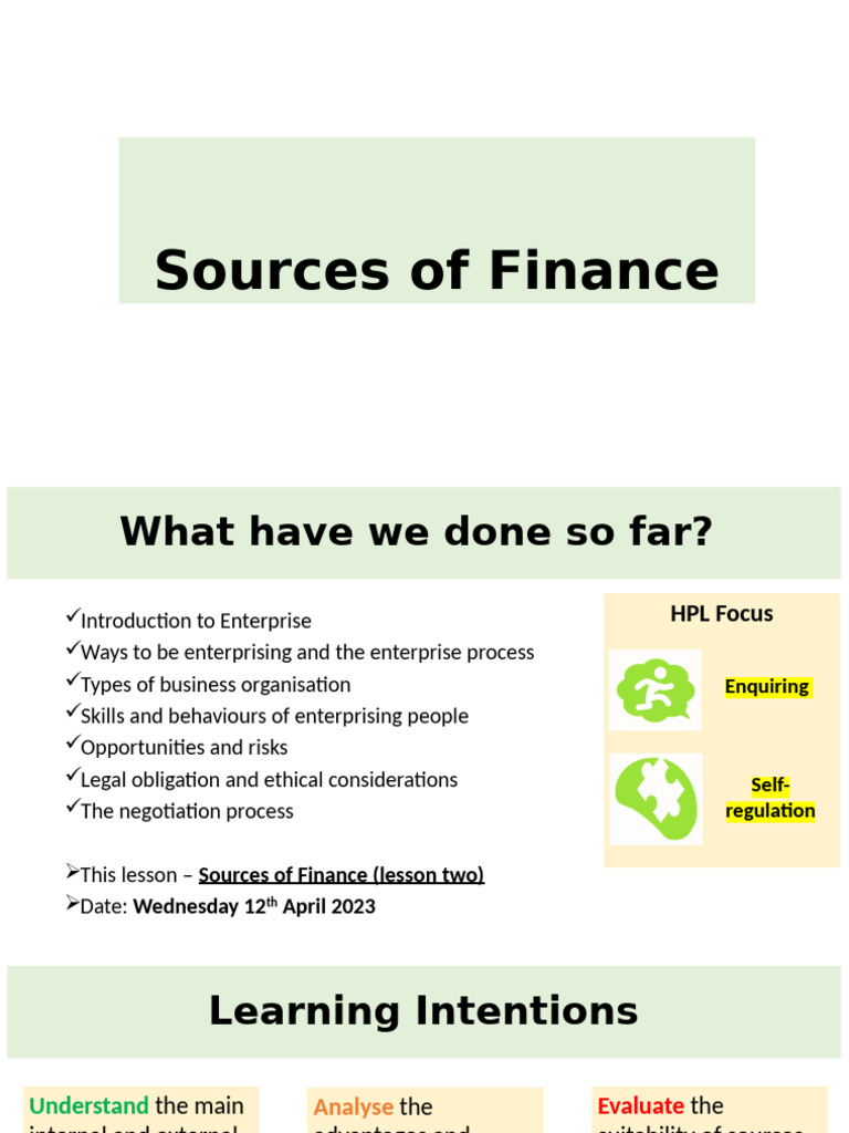 Sources of Finance | PDF