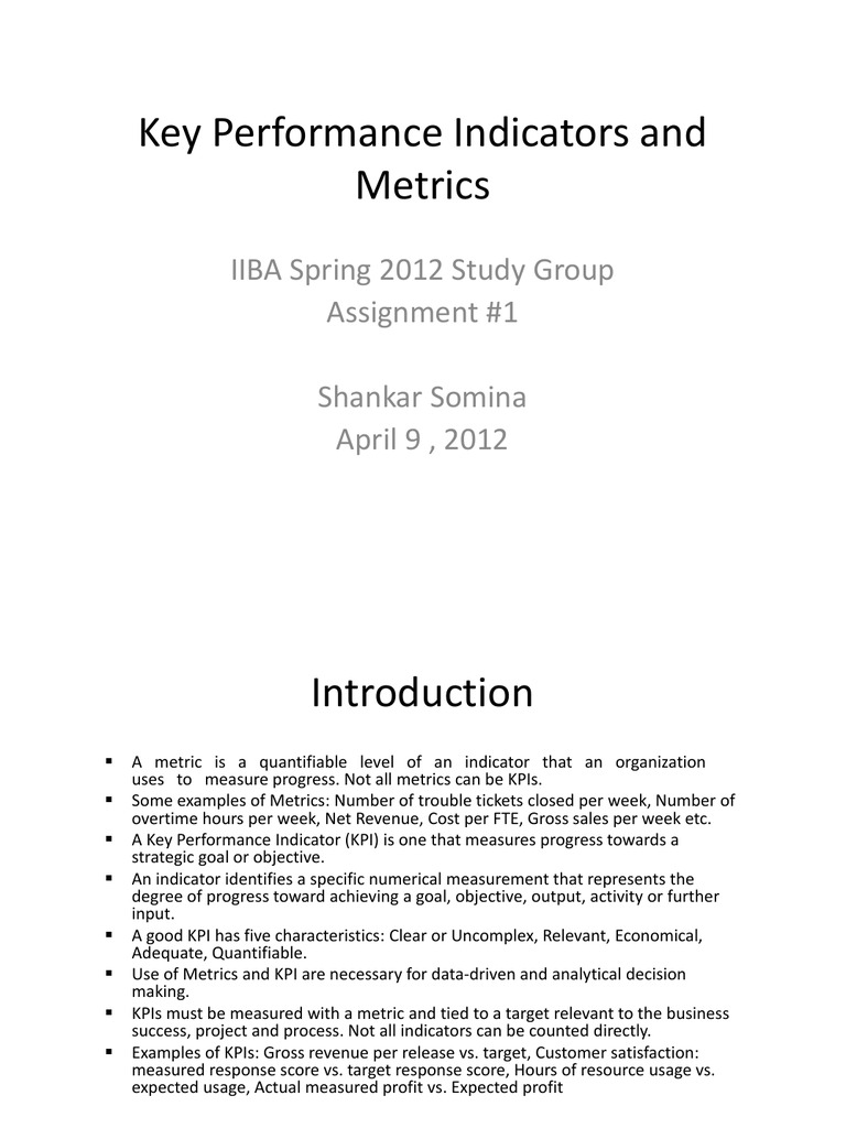Understanding KPIs and Metrics for Business | PDF | Business