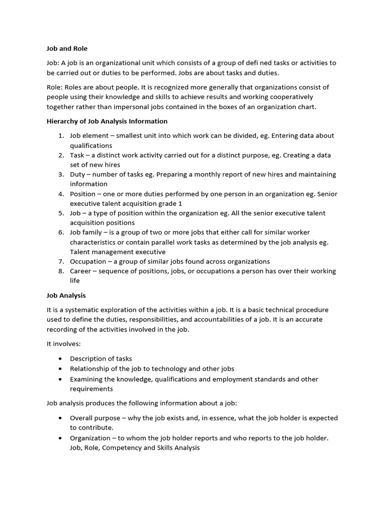 Understanding Job and Role Analysis | PDF | Psychology | Psychological ...