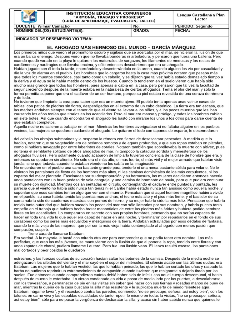 El Ahogado Más Hermoso Del Mundo | PDF