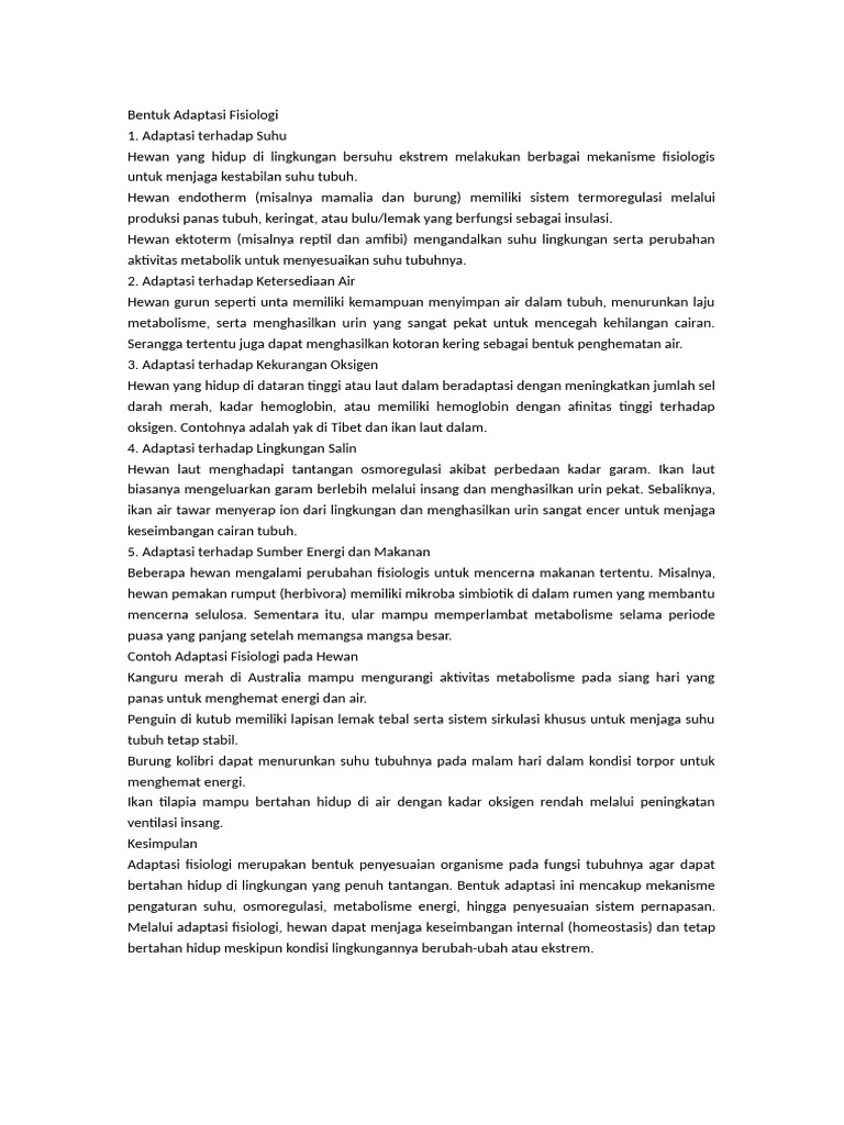 Bentuk Adaptasi | PDF