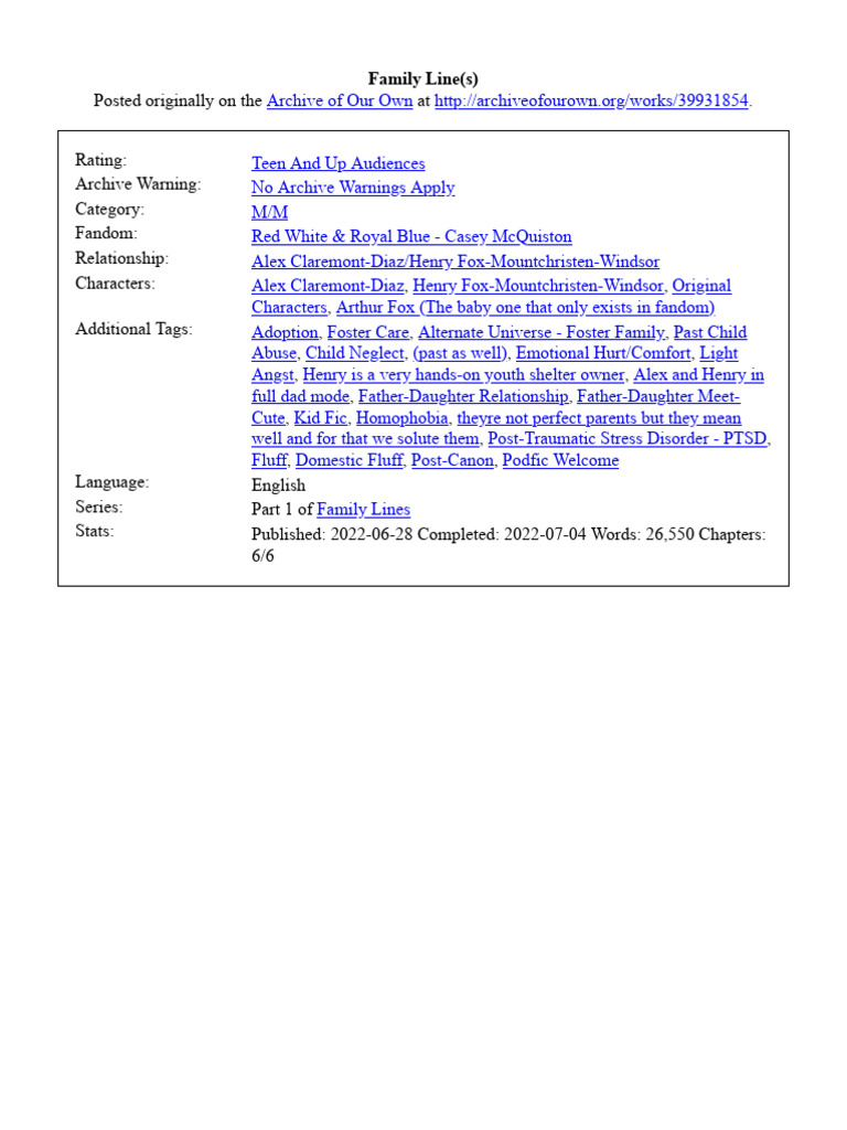 Family Lines | PDF