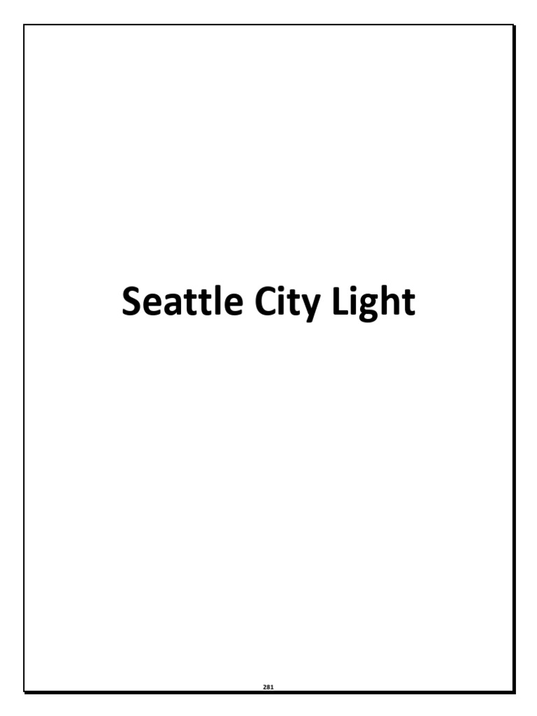 Seattle City Light (City Light) PDF Overview | PDF | Electric Power ...