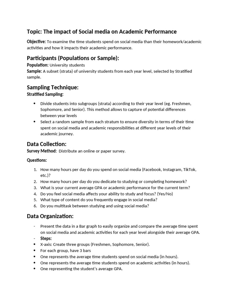 Social Medis vs. Academic Performance | PDF