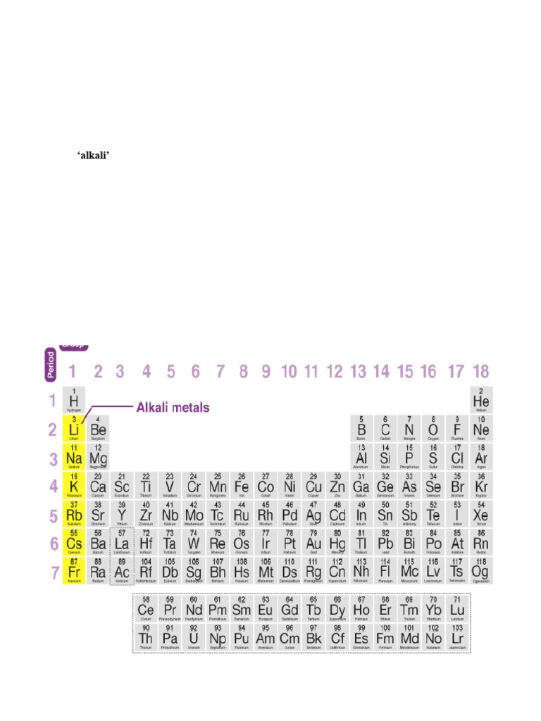 Properties and Characteristics of Alkali Metals | PDF | Sodium ...