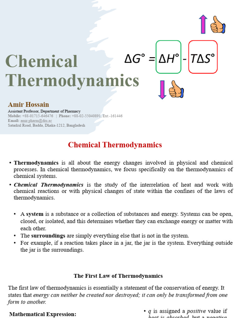 Chemical Thermodynamics | PDF | Solvation | Entropy
