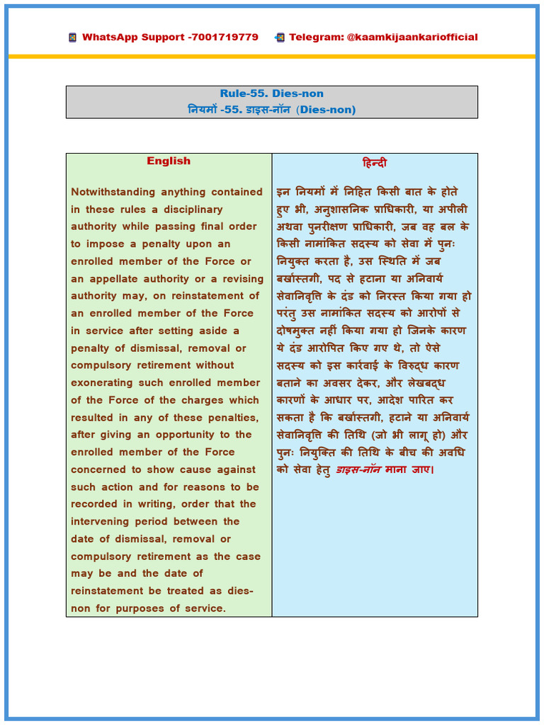 Cisf Rules 2001 Rule-55 | PDF