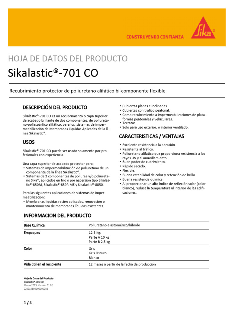 Sikalastic 701 Co | PDF | Poliuretano
