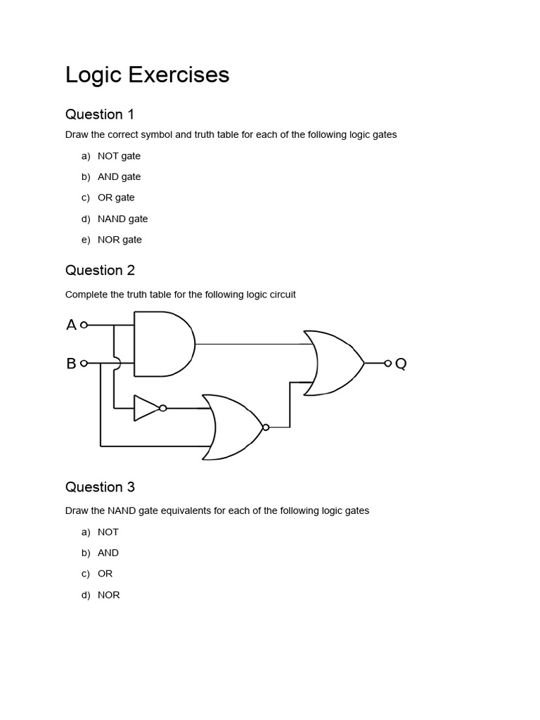 NEET Logic Gates Exercises | PDF