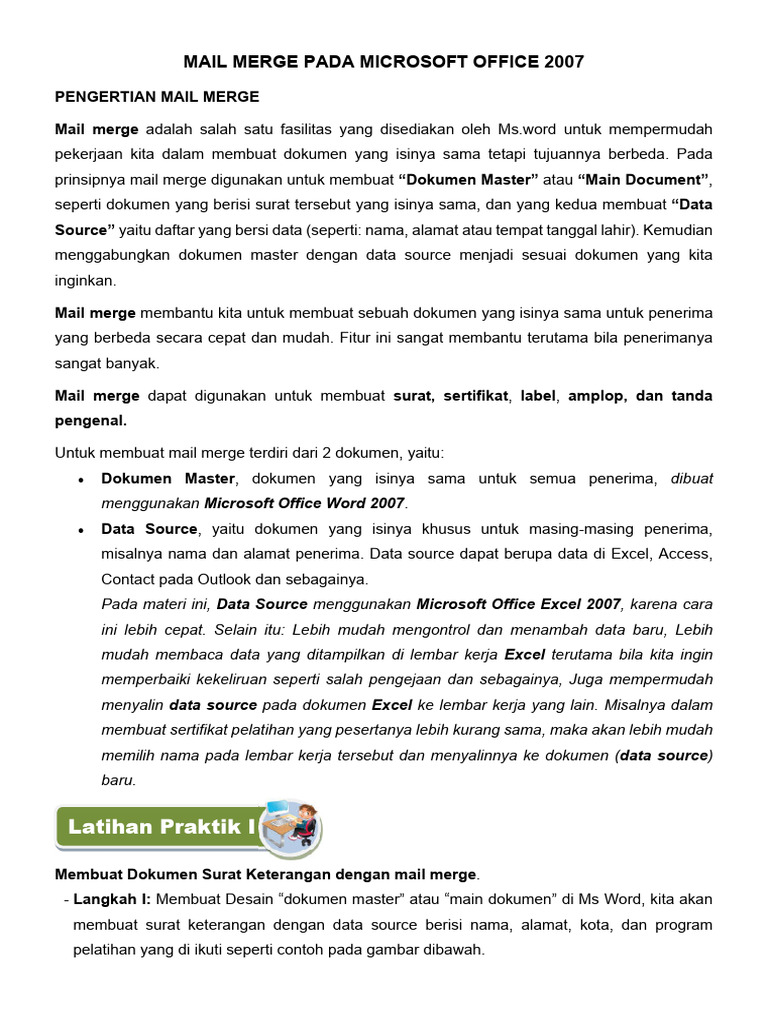 Mail Merge di Microsoft Word 2007 | PDF