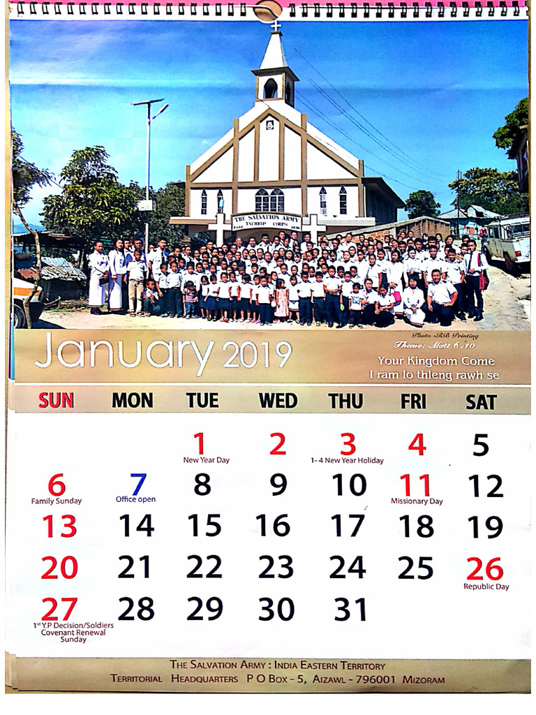 Sa Calendar 2019 | PDF